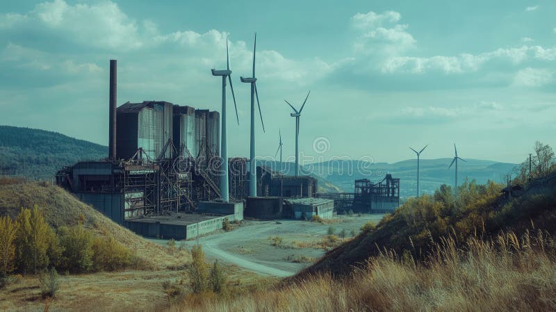 Old Factories and Closed Coal Mines Stand in Contrast To Modern Wind ... Old Factories and Closed Coal Mines Stand in Contrast To Modern Wind ...