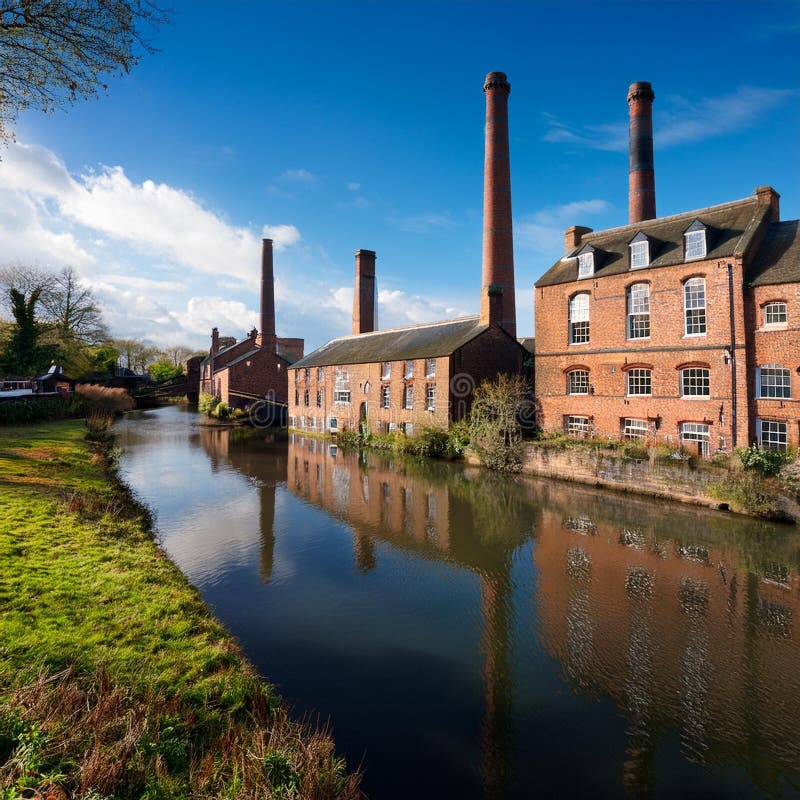 Old Factories in the UK, AI Generated Stock Illustration - Illustration ...