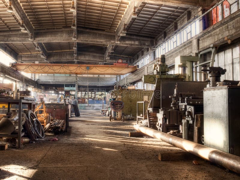 Industrial Interior of an Old Factory Stock Photo - Image of light ...