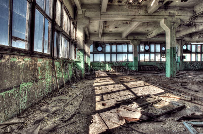 Old factory stock photo. Image of destruction, indoors - 34057512