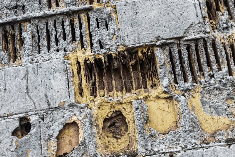 Old Factory Centenary Wall of Industrial Workshop, Texture of Destroyed ...