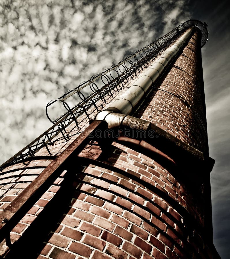 Factory Chimney Emits Smoke, Industrial Smoke Chimneys, Tall Industrial ...