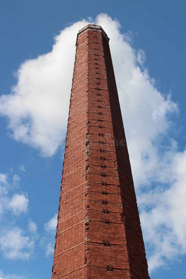Old Factory Chimney in Red Brick Stock Image - Image of smokestack ...