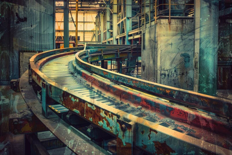 An Old Factory with a Conveyor Belt. Suitable for Industrial Concepts ...