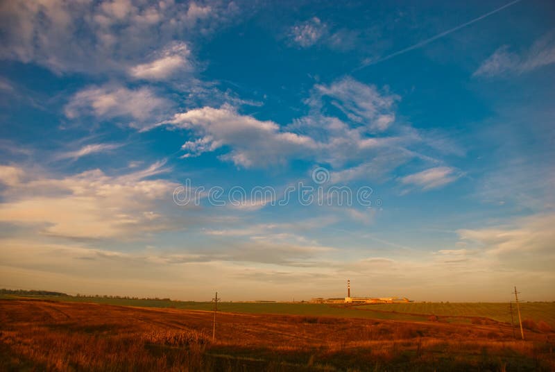 Old factory on a hill stock image. Image of skyline, meadow - 12005709