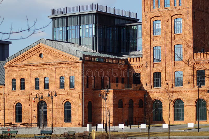 Typical Rectangular Industrial Buildings Made of Red Bricks and ...