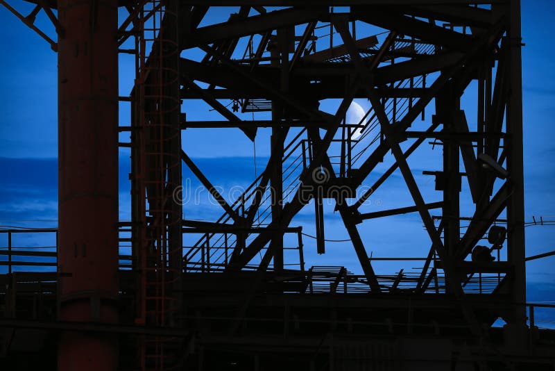 Old factory at night stock image. Image of silhouette - 66532265
