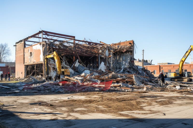 Old Factory Site Being Torn Down for New Construction, Image of the ...