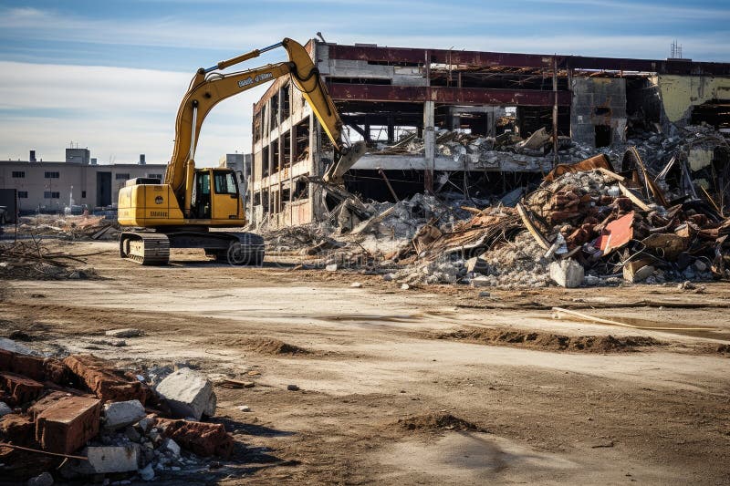 Old Factory Site Being Torn Down for New Construction, Image of the ...