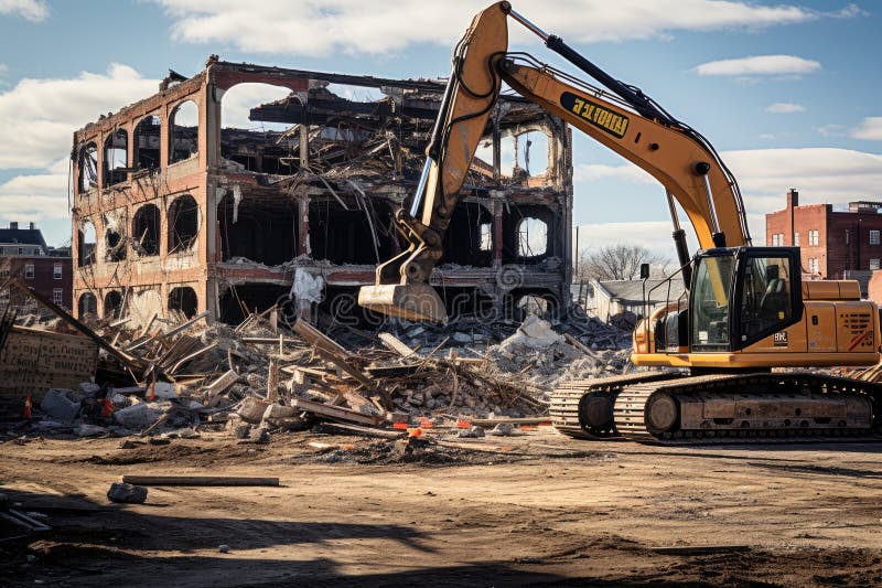 Old Factory Site Being Torn Down for New Construction, Image of the ...