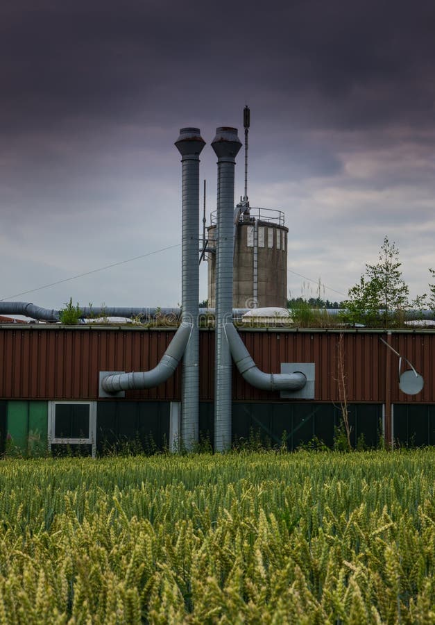 The Old Factory in a Wheat Field Stock Image - Image of grass, factory ...