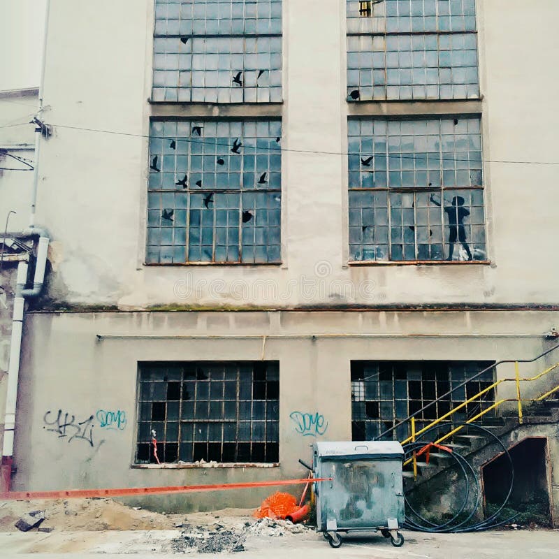 Old Factory Window With Fan Stock Image - Image of industry, heat: 21586701