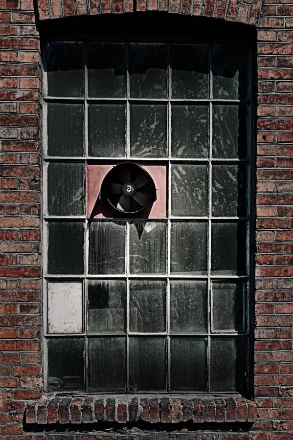 Old Factory Window with Fan Stock Image - Image of industry, heat: 21586701