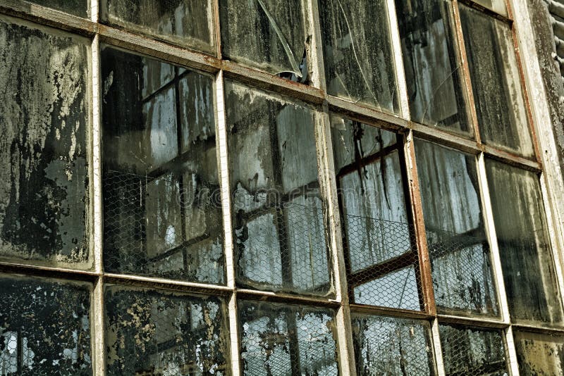 Old Factory Windows, Dirty Broken Stock Image - Image of dirty, factory ...
