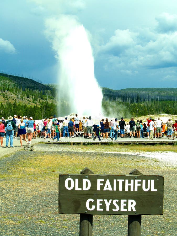Old Faithful stock image. Image of color, geologic, women - 1053105