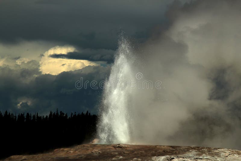 Old Faithful Erupting stock photo. Image of beam, erupt - 23782472