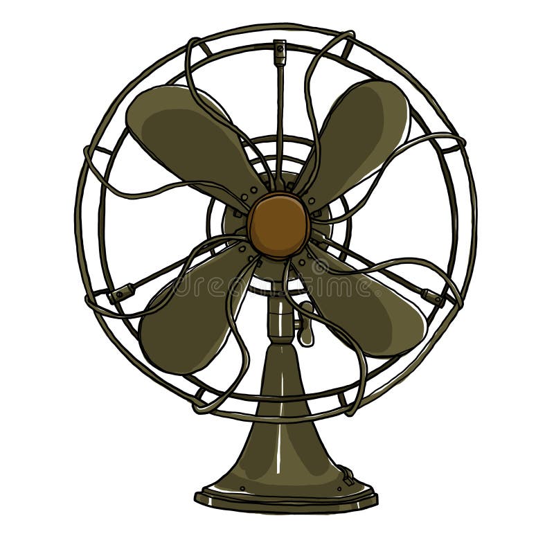 Old Fan Hand Drawn Cute Art Illustration Stock Illustration ...