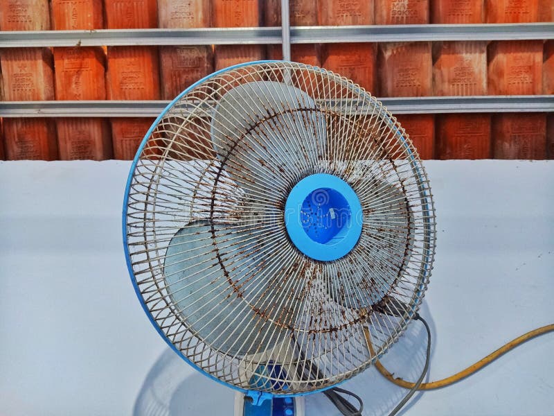 Old Fan on the Wall of the Room Stock Photo - Image of wall, room ...
