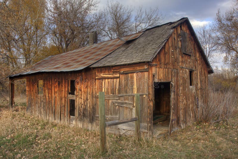Old Farm Building in Late Fall Scenery Stock Image - Image of shack ...