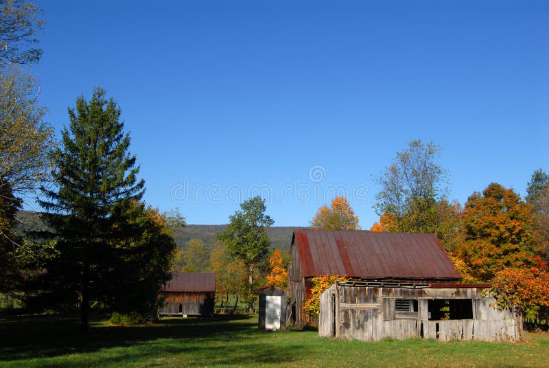 Old farm in Fall stock photo. Image of abandoned, roof - 17629906