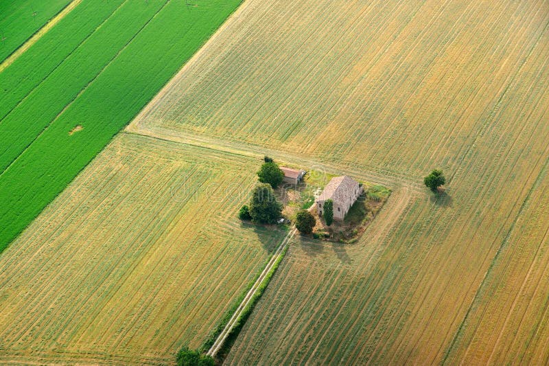 Old Farm Fields of Wheat and Grass Stock Photo - Image of freedom ...