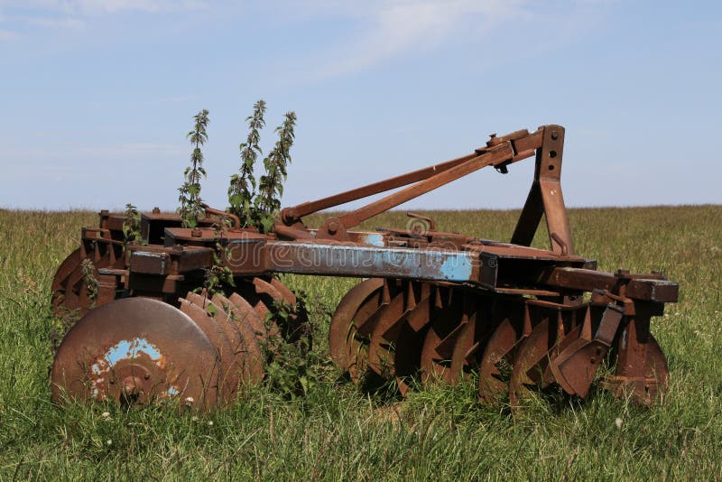 Old farm machinery. stock image. Image of pass, rust - 15685453