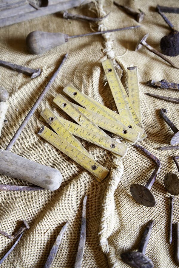Old farm tools stock image. Image of iron, farming, brown - 181089205