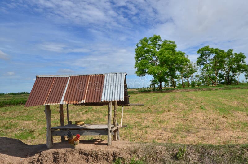 Old Farmer Hut in the Dried Field Stock Photo - Image of rest ...