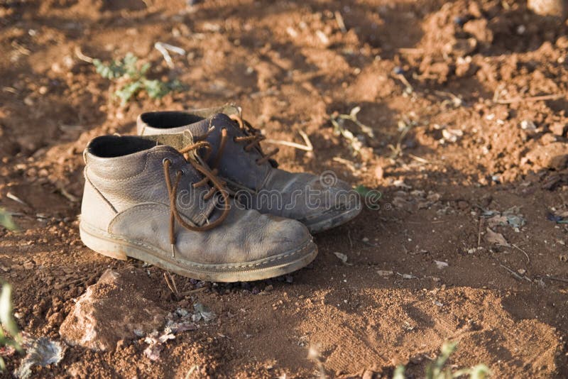Old farmer shoes stock image. Image of work, rest, dust - 6345877