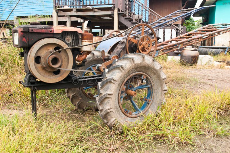 Old Farmer tractor stock photo. Image of countryside - 33839612
