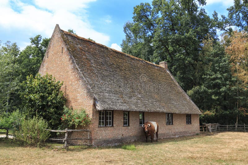 Old Farmhouse in Bokrijk, Belgium Stock Image - Image of country ...