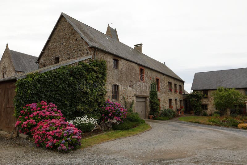 Old Farmhouse in Normandy stock image. Image of europe - 123933961
