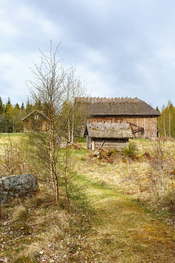 Old Farmhouse in a Rural Landscape in the Spring Stock Photo - Image of ...