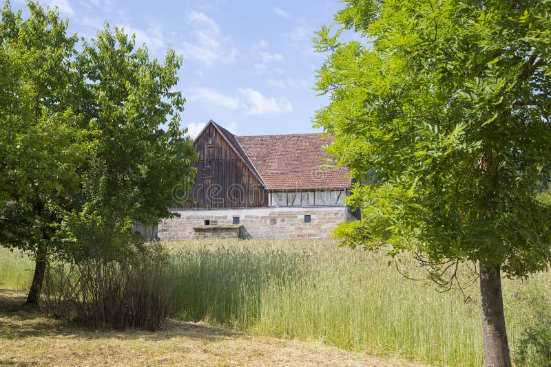 Rural Wooden House with Thatched Roof Stock Photo - Image of home ...