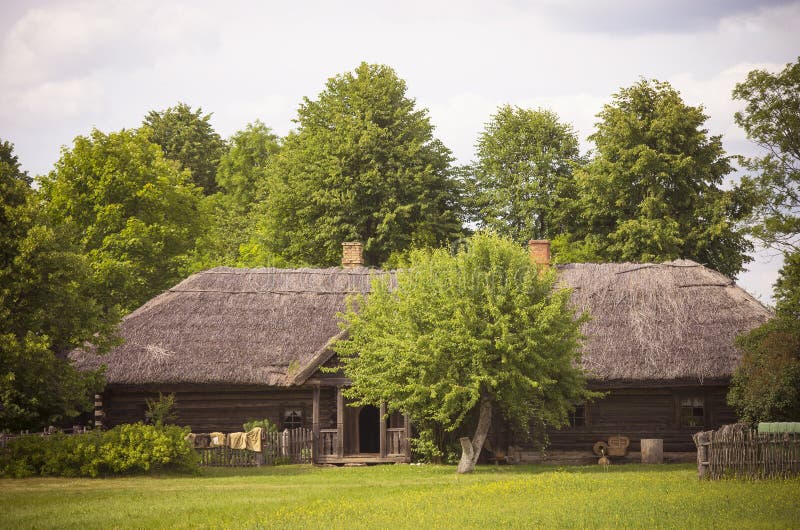 Old Farmland House, Typical for Suvalkija Region, Lithuania Stock Image ...