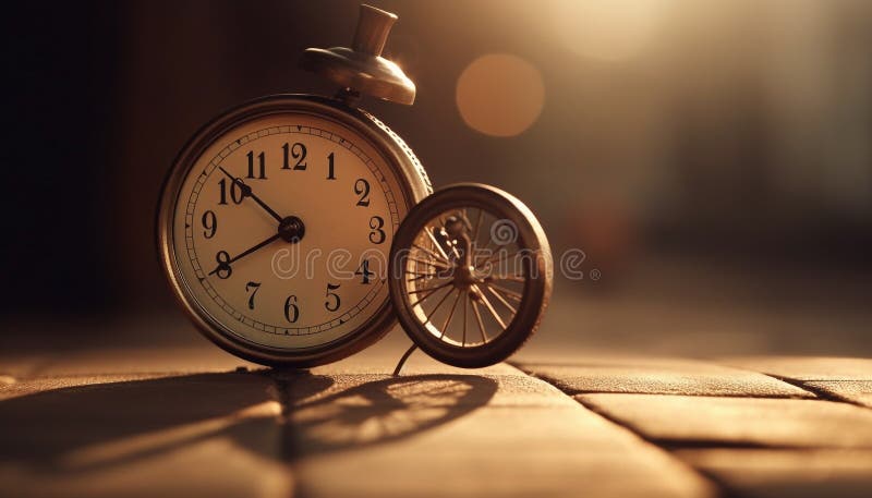 Old Fashioned Alarm Clock Wakes Up Sleeping Sun Generative AI Stock ...