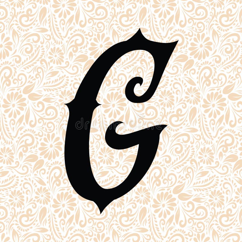 Old Fashioned Alphabet G UPPER , Black Alphabet Vector, Alphabet Vector ...