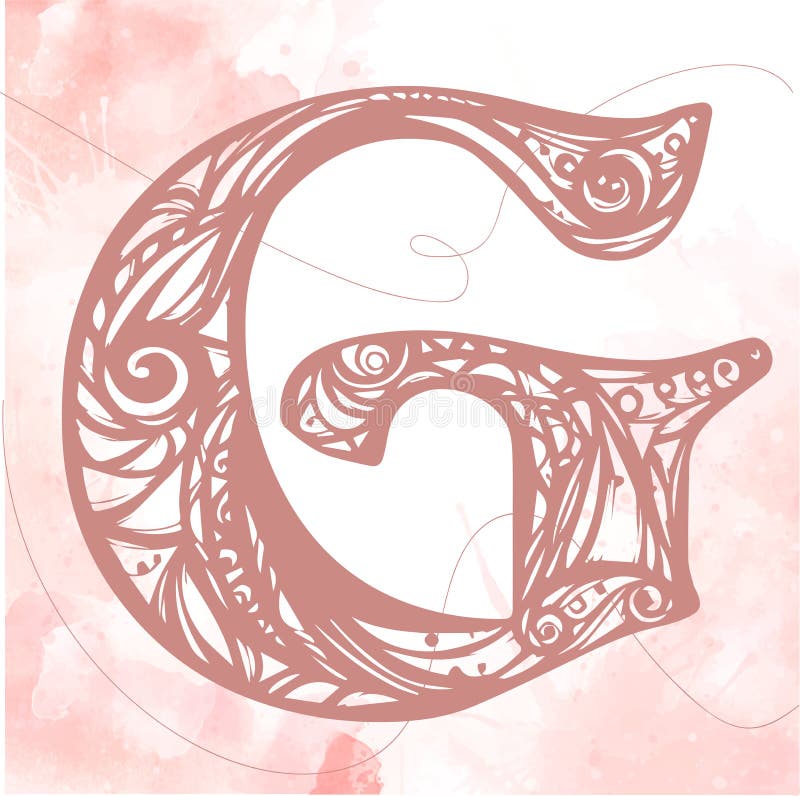 Old Fashioned Alphabet. Letter G. Vintage Initials Letter E. Design ...