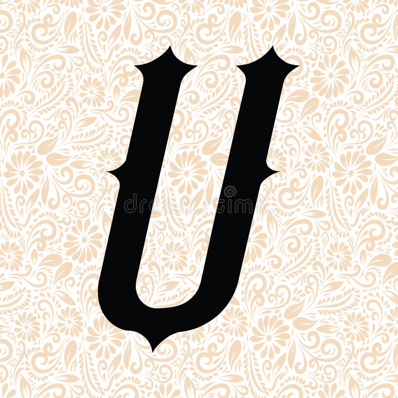 Old Fashioned Alphabet U LOWER , Black Alphabet Vector, Alphabet Vector ...