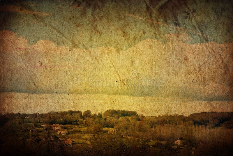 Old-fashioned Artistic Landscape Stock Photo - Image of historic ...