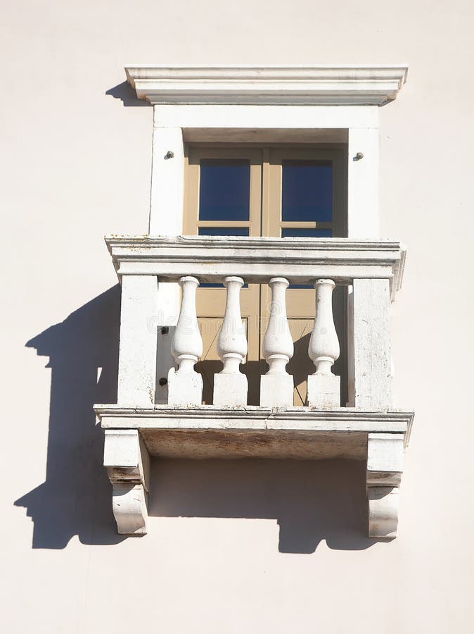 Old-fashioned Balcony on a Wall Stock Photo - Image of closed, exterior ...