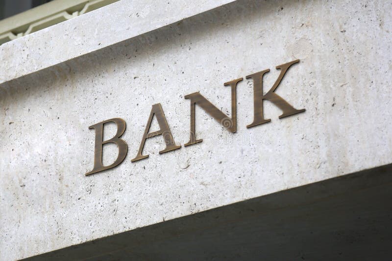 Bank sign on building stock image. Image of account, exchange - 54842925