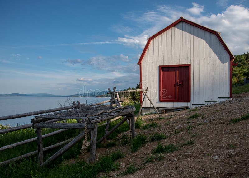 Old-fashioned Barn with Cod Fish Drying Rack at the Blanchette House ...