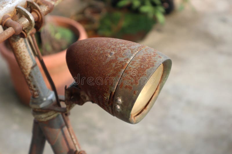 Old-fashioned Bicycle Lights in the Morning Stock Photo - Image of ...