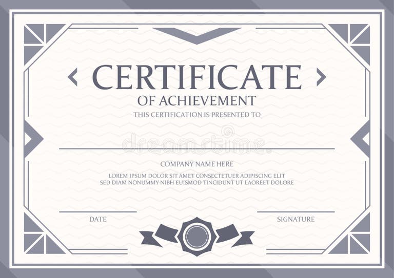 Old-fashioned Blank Achievement Certificate Template Stock Vector ...