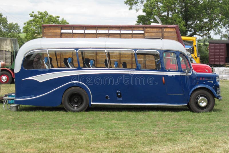 An Old Fashioned Blue Luxury Coach Stock Photo - Image of ...