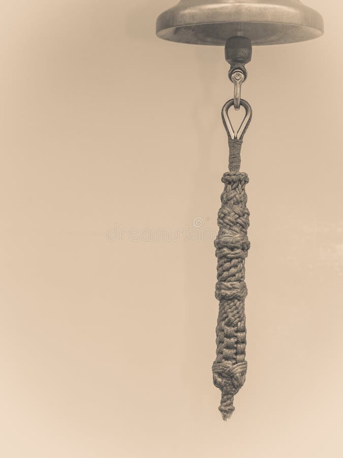 Old Fashioned Brass Bell with Rope Stock Photo - Image of alert, yacht ...