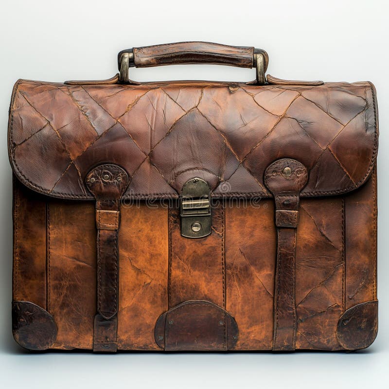 Old-Fashioned Briefcase Against a White Surface Stock Illustration ...