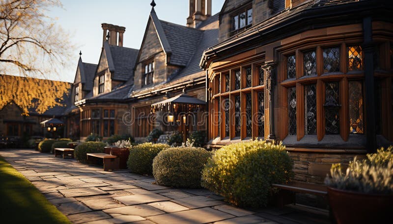 Old Fashioned Building Exterior with Half Timbered Facade Generated by ...