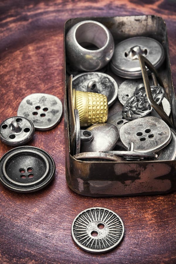 Old-fashioned Button Vintage Stock Photo - Image of hobbies, tailor ...